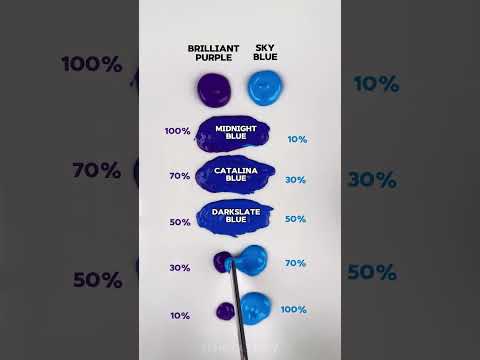 Brilliant Purple vs Sky Blue | Mixing with different colors #colormixing #oddlysatisfying #diy