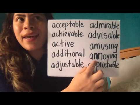 Common Adjectives starting with A