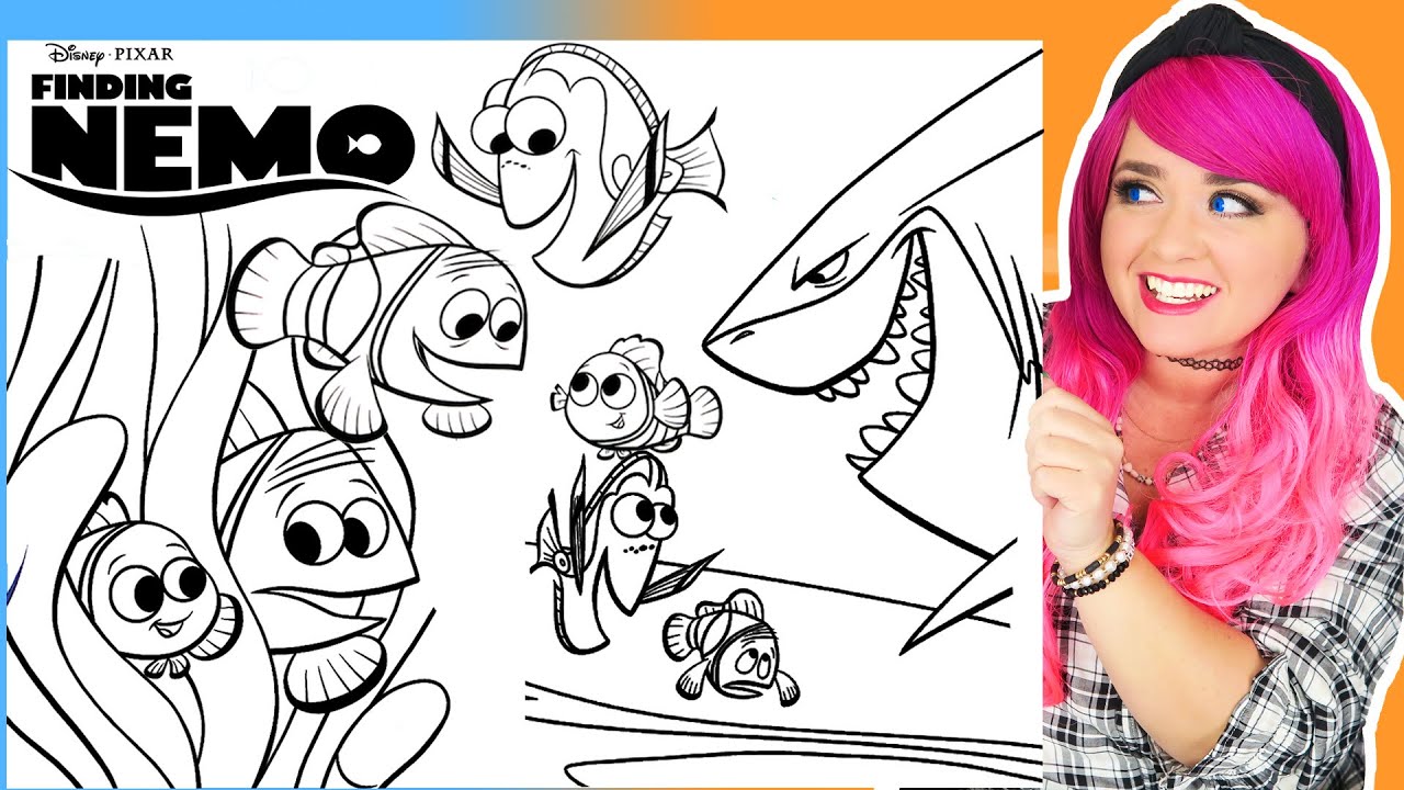 Coloring Finding Nemo, Marlin & Dory Coloring Pages | Prismacolor Markers & Crayola Crayons