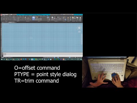 AutoCAD 2019 Tutorial for Offset, Point Style and Trim Commands