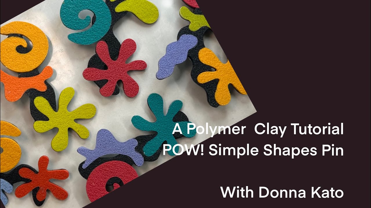 A Polymer Clay How To Tutorial: A Simple Pin of Shapes and Colors