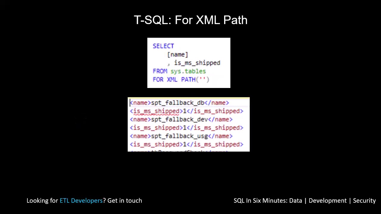 T-SQL: How To Use FOR XML PATH - 3 Output Formats