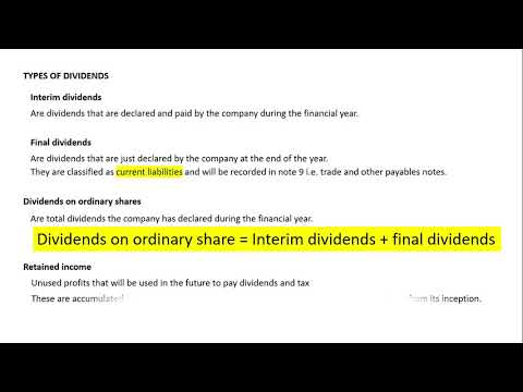 Ordinary Share Capital Note and Retained Income