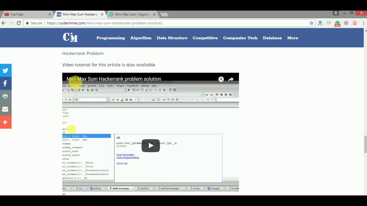 Mini-Max Sum Hackerrank problem solution - CoderInMe