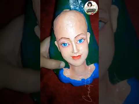 Beautiful lady face on plastic bottle. Creative Jay #shorts #diy #bottleart