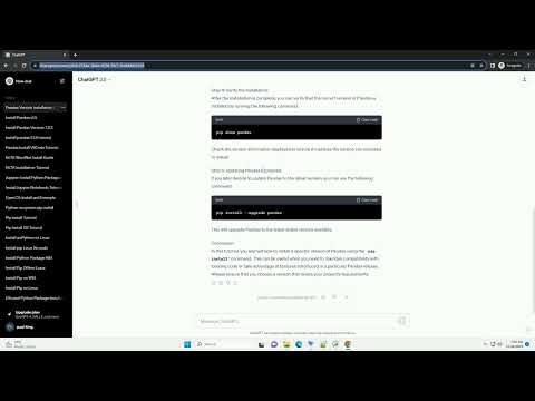 pip install pandas version command