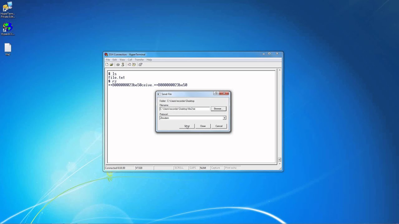 How to transfer files with HyperTerminal and HyperACCESS