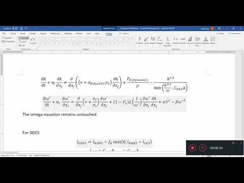 Turbulence Modelling 67 - k Omega SST DDES and IDDES Model Introduction and Blending Functions