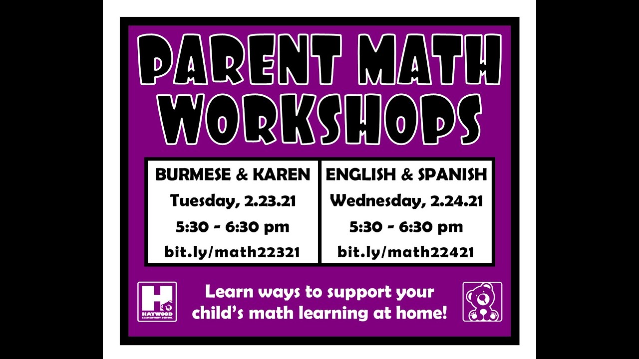 Virtual Parent Math Workshops