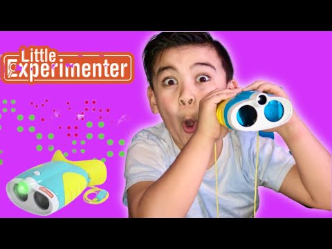 Keelan Try Night Vision Binoculars for kids by Little Experimenter #ok4kidstv