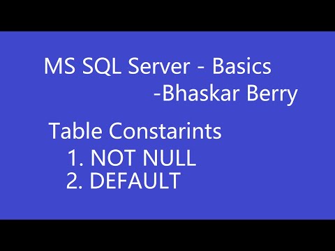 SQL Basics - Table Constarints || NOT NULL And DEFAULT