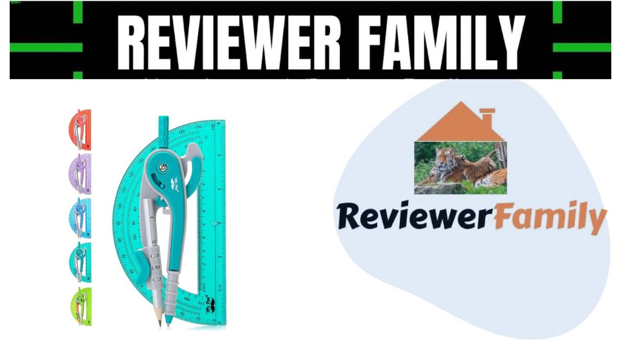 Mr. Pen- Compass and Protractor Set, Green, Compass Geometry Tool, Protractor and Compass Set