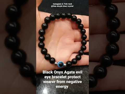 Black Onyx Agate evil eye bracelet