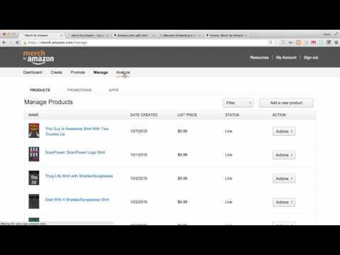 Merch by Amazon - Dashboard