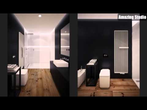 Schwarz Weiß Loft Badezimmer
