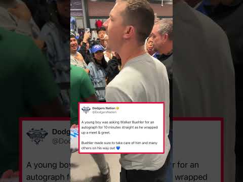 Walker Buehler shared a special moment with this young Dodgers fan 💙 #baseball #shorts