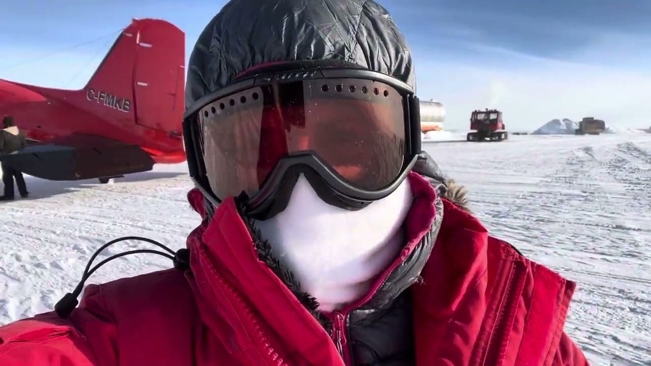Landing at the Amundsen-Scott South Pole Station, Antarctica
