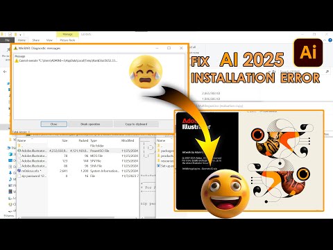 How to fix Adobe illustrator 2025 installation error. (WinRAR diagnostic message)