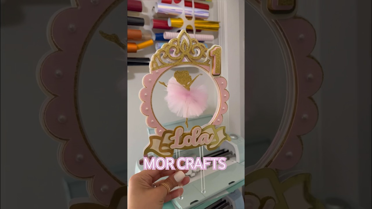 DIY BALLERINA TUTU #cricutmade #diy #caketopper #diycaketopper #diybirthdaydecor #ballerina