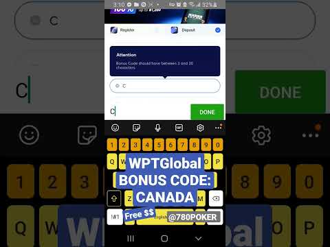 WPTGlobal.com Bonus Code "Canada" for FREE $ Poker + Casino