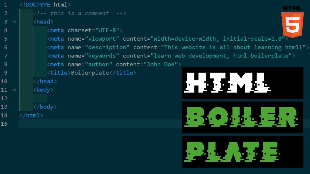 HTML Boilerplate Explained | Intro To HTML