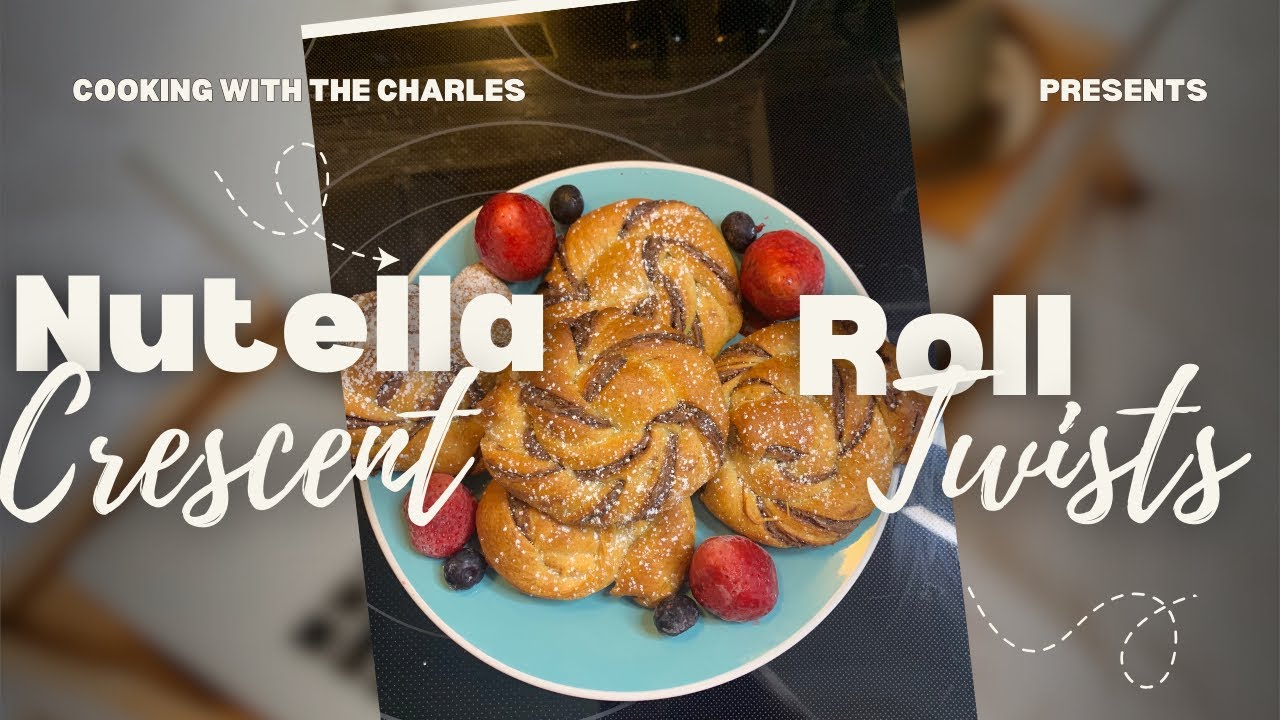 Nutella Crescent Roll Twists/ w Raspberry glaze!