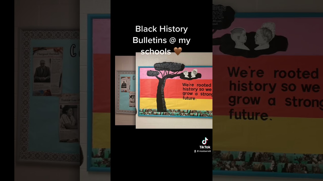 Taylor Barrett Living with Angelman Syndrome sharing the Black History bulletin boards.