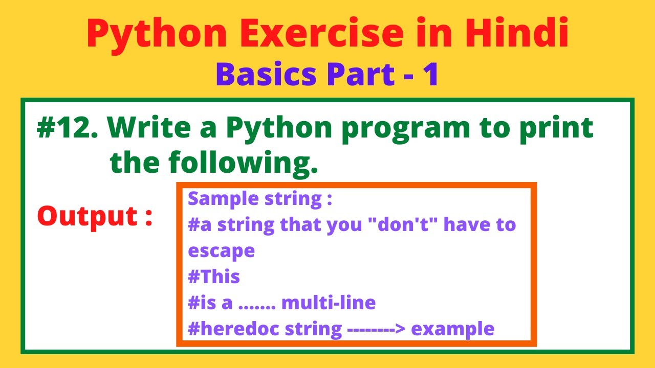 #12 WAP to print Multi Line String in Python | Python Practice | Coding with Pritam