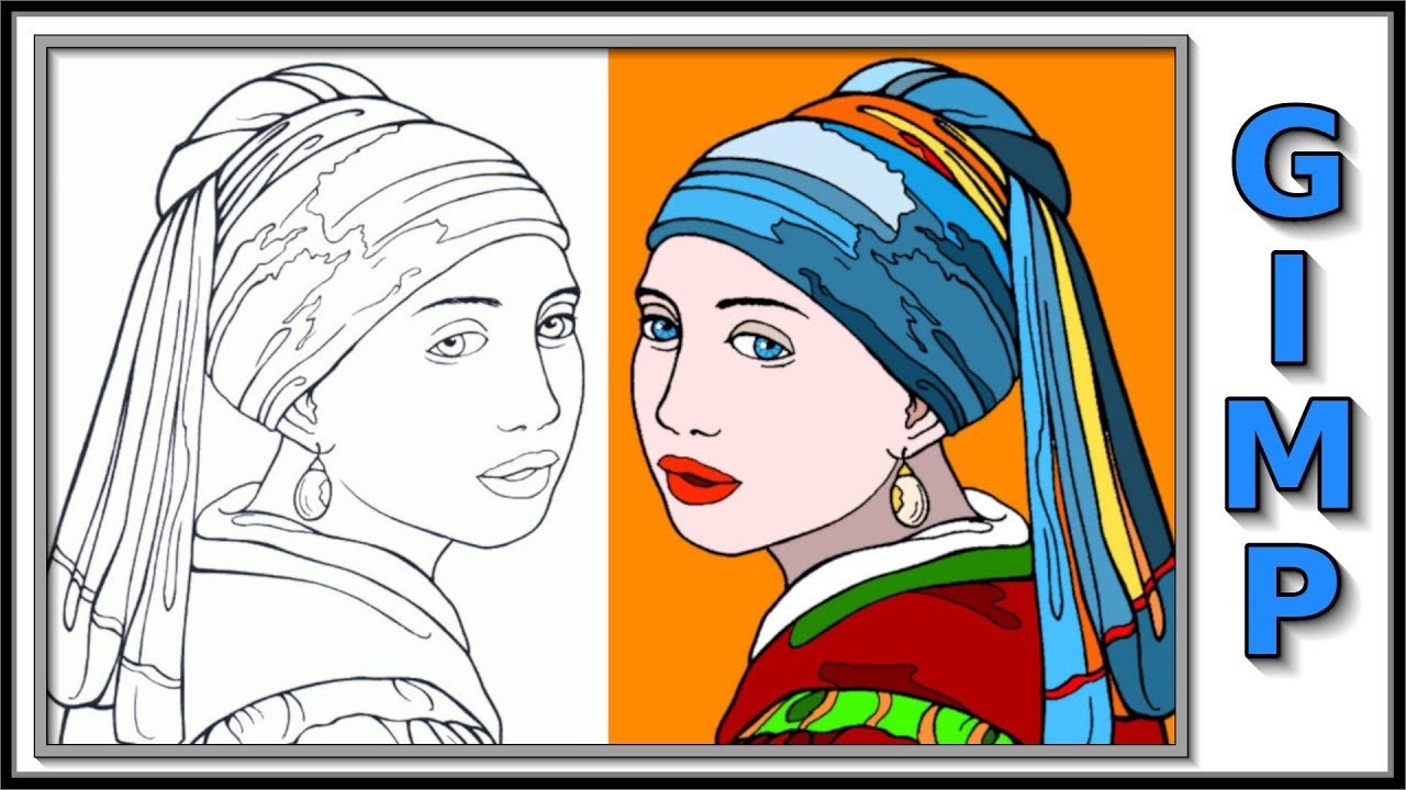 Gimp: Coloring Picture and Line Drawing