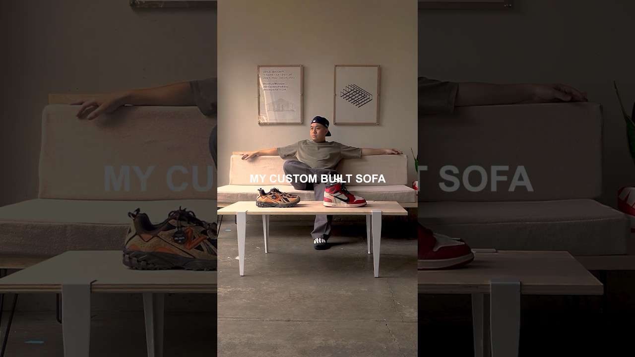 Here’s how I built my custom DIY plywood sofa. #furniture #plywood #sneakers #homedecor