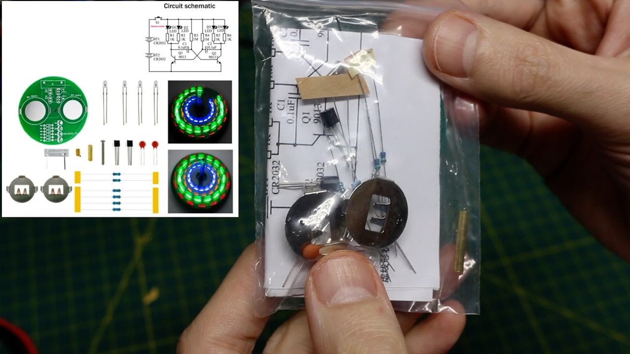 LED Gyroscope Kit Build and How a Transistor Astable Multivibrator Works