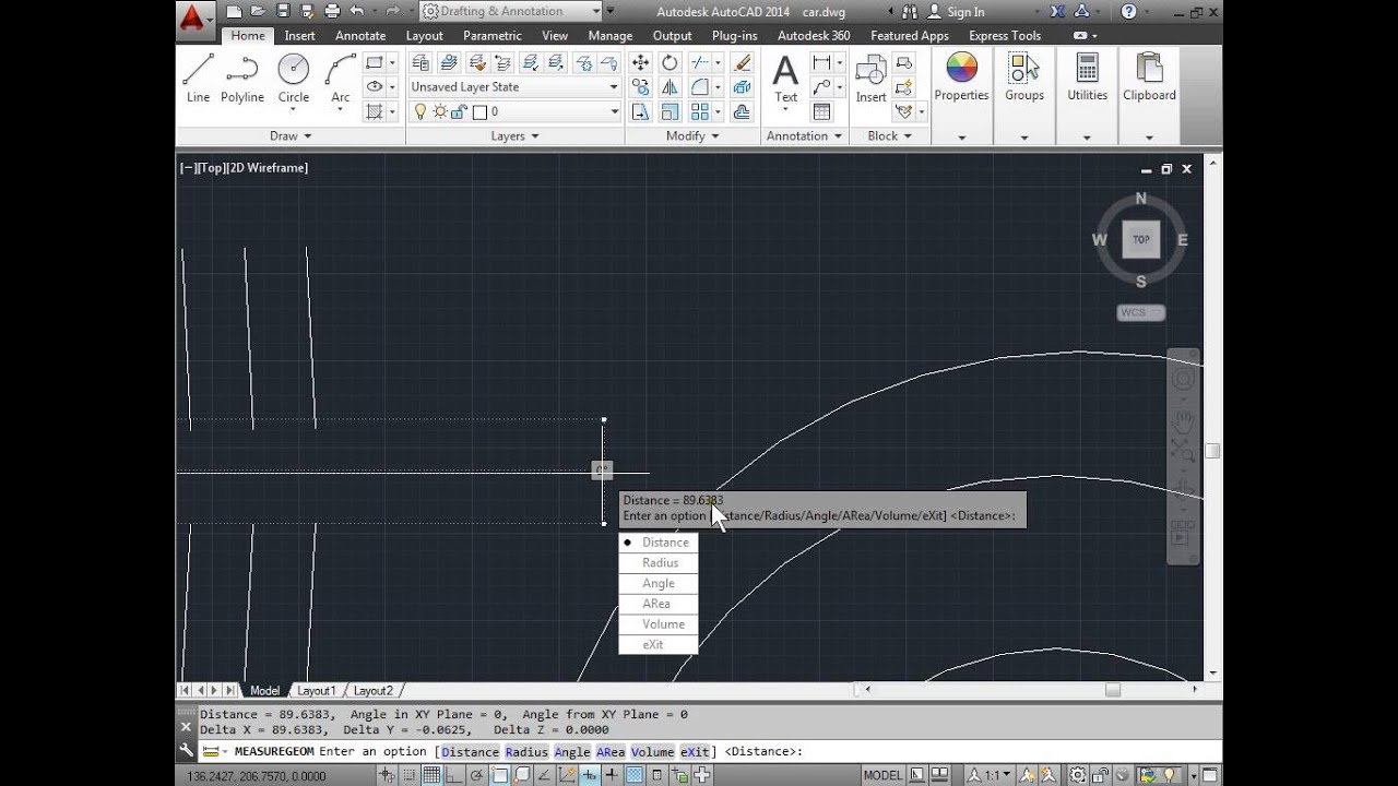 C00503  Distance AutoCAD 2014 Tutorial