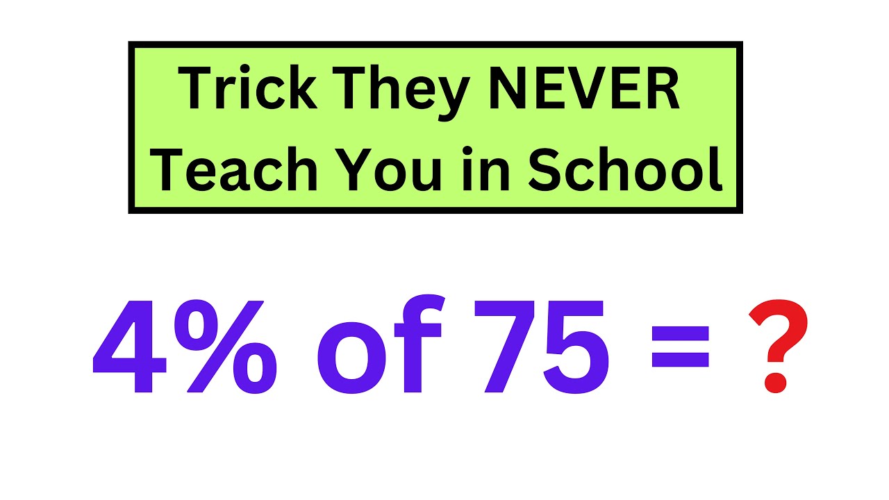 People% of 99 Don't Know this Secret Math Trick | Crazy Math Percentage Trick