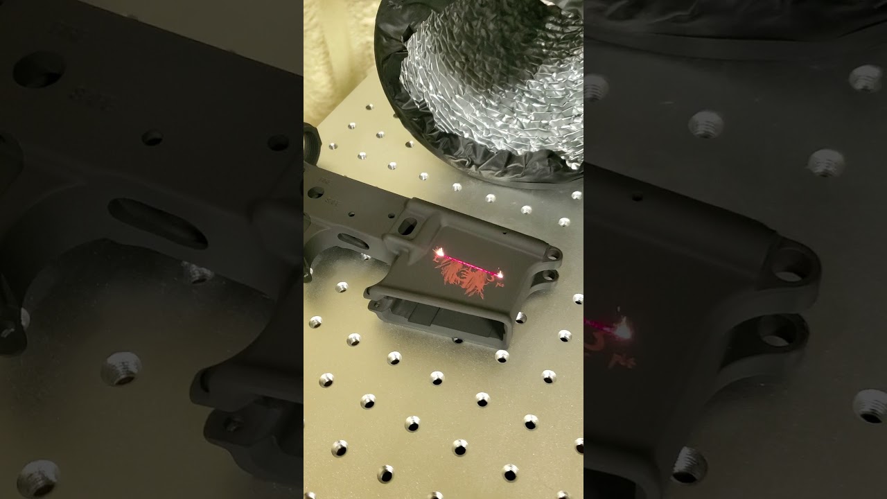 Laser Engraving an AR-15 lower with 2/8 Marines 