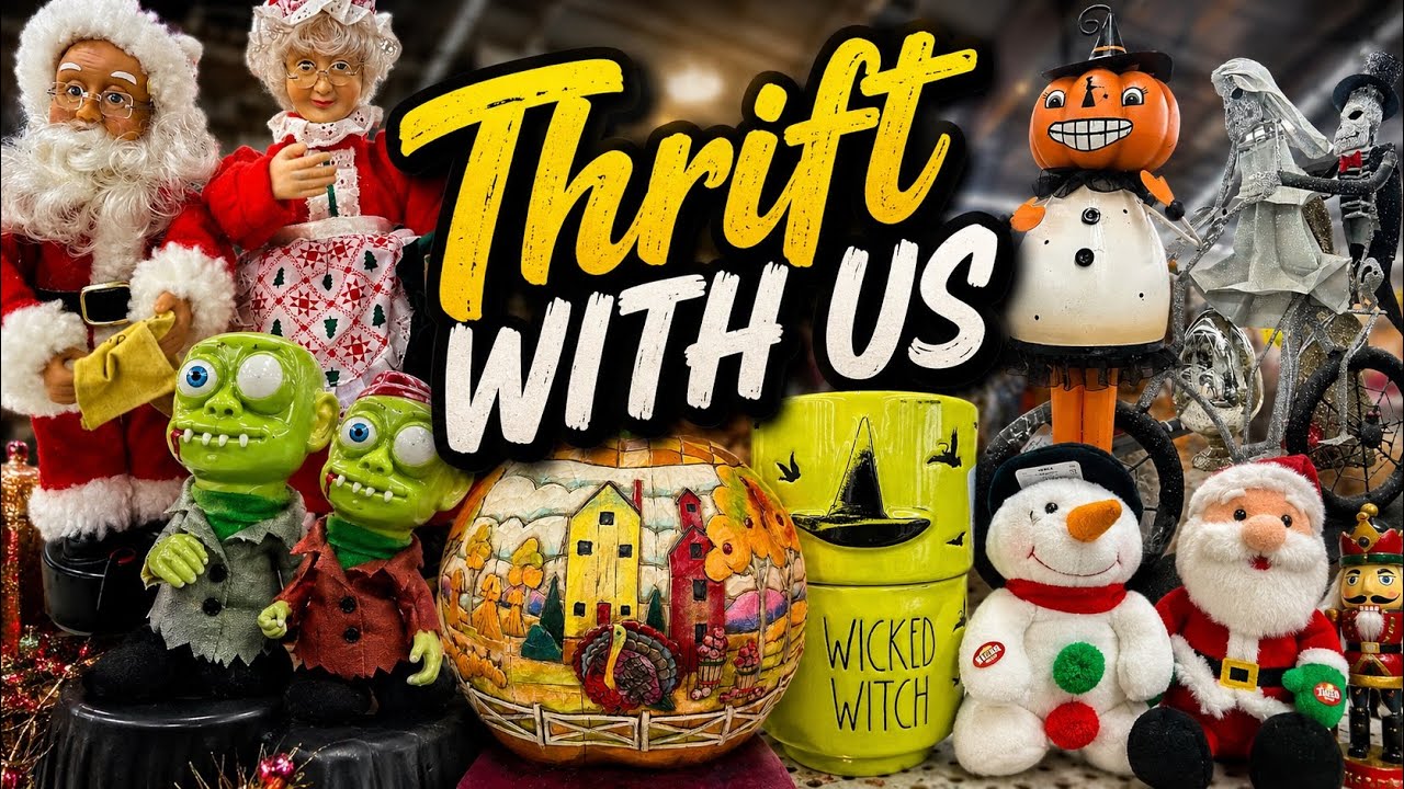 🕸️ THRIFT WITH US! Weird, Spooky & Festive Finds!