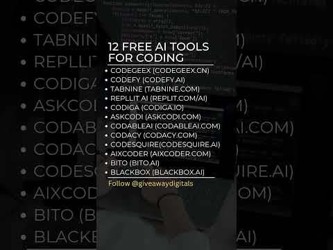 12 Free AI tools for coding #freeaitools #coding