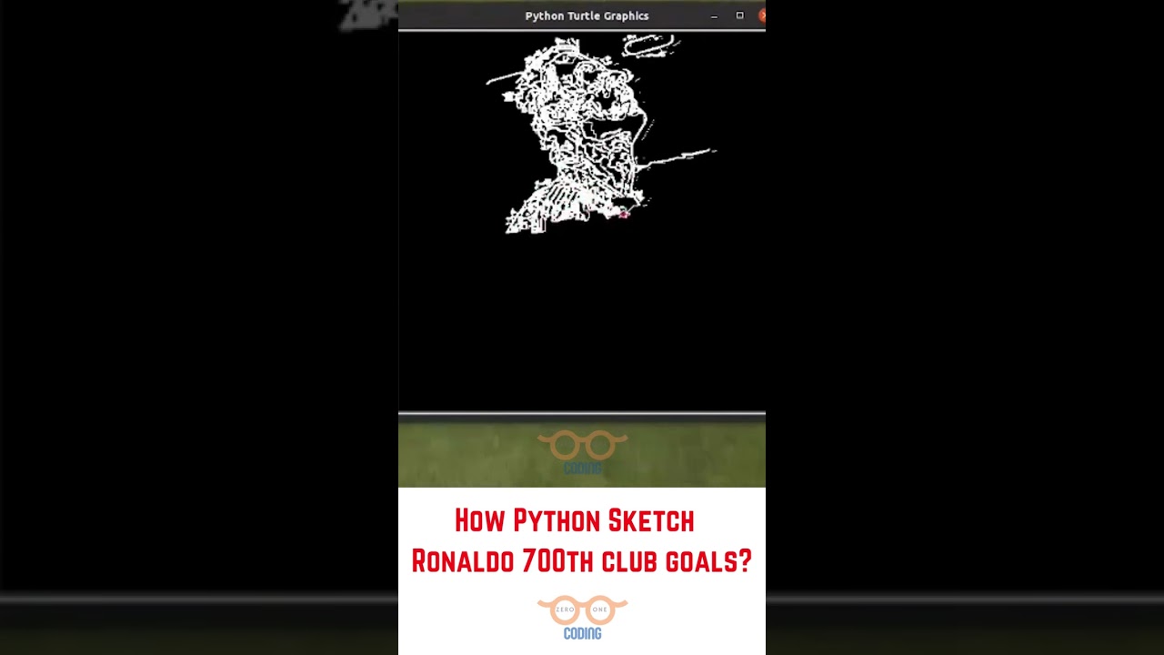 How Python Sketch Ronaldo 700th club goals at Manchester United #shorts #coding #python #code #cr7