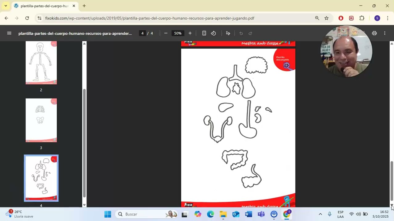 Human body puzzle template to assemble