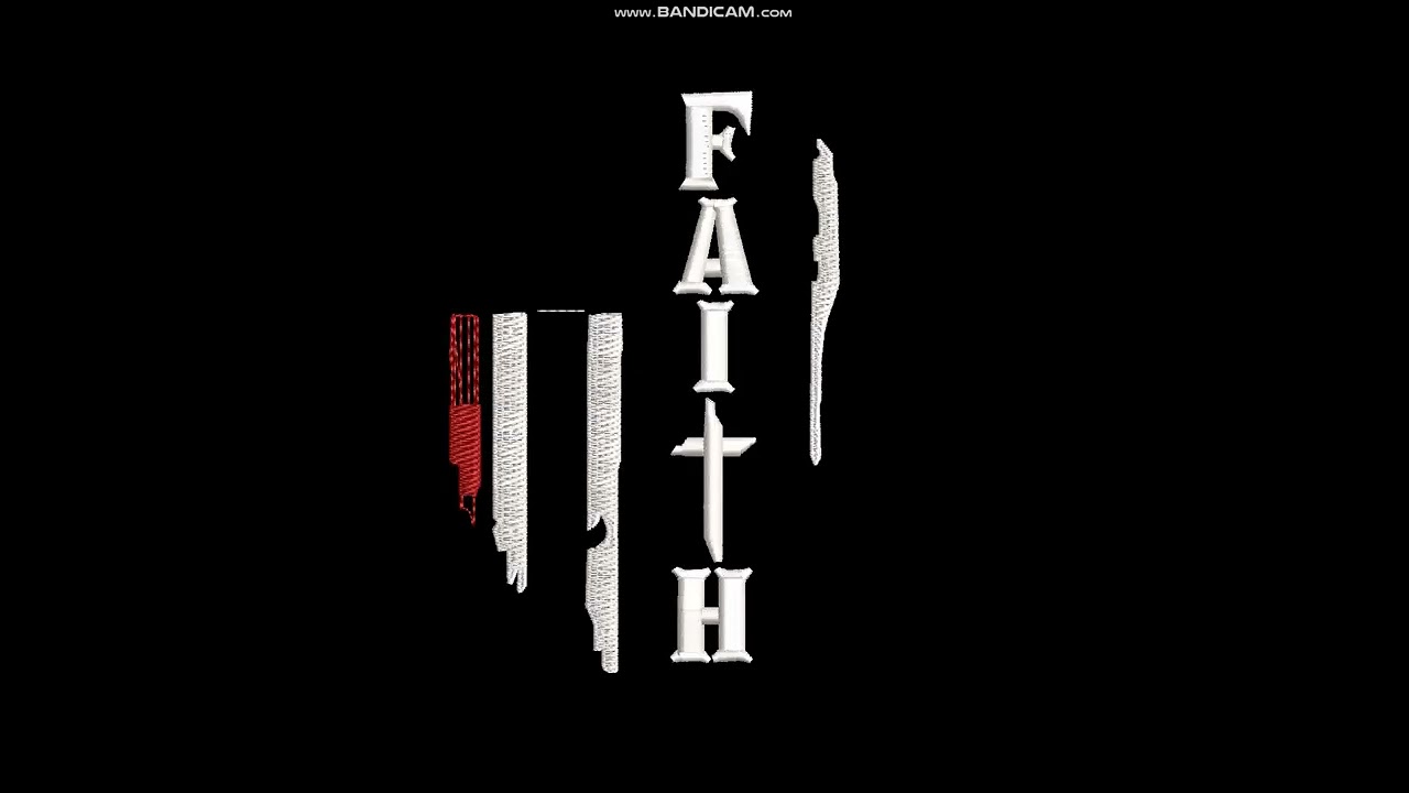 Faith with American Flag embroidery from Etsy shop TRESOLIVIOS