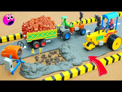 Amazing DIY Tractor Real Asphalt Road Construction – New Mini Construction Machine