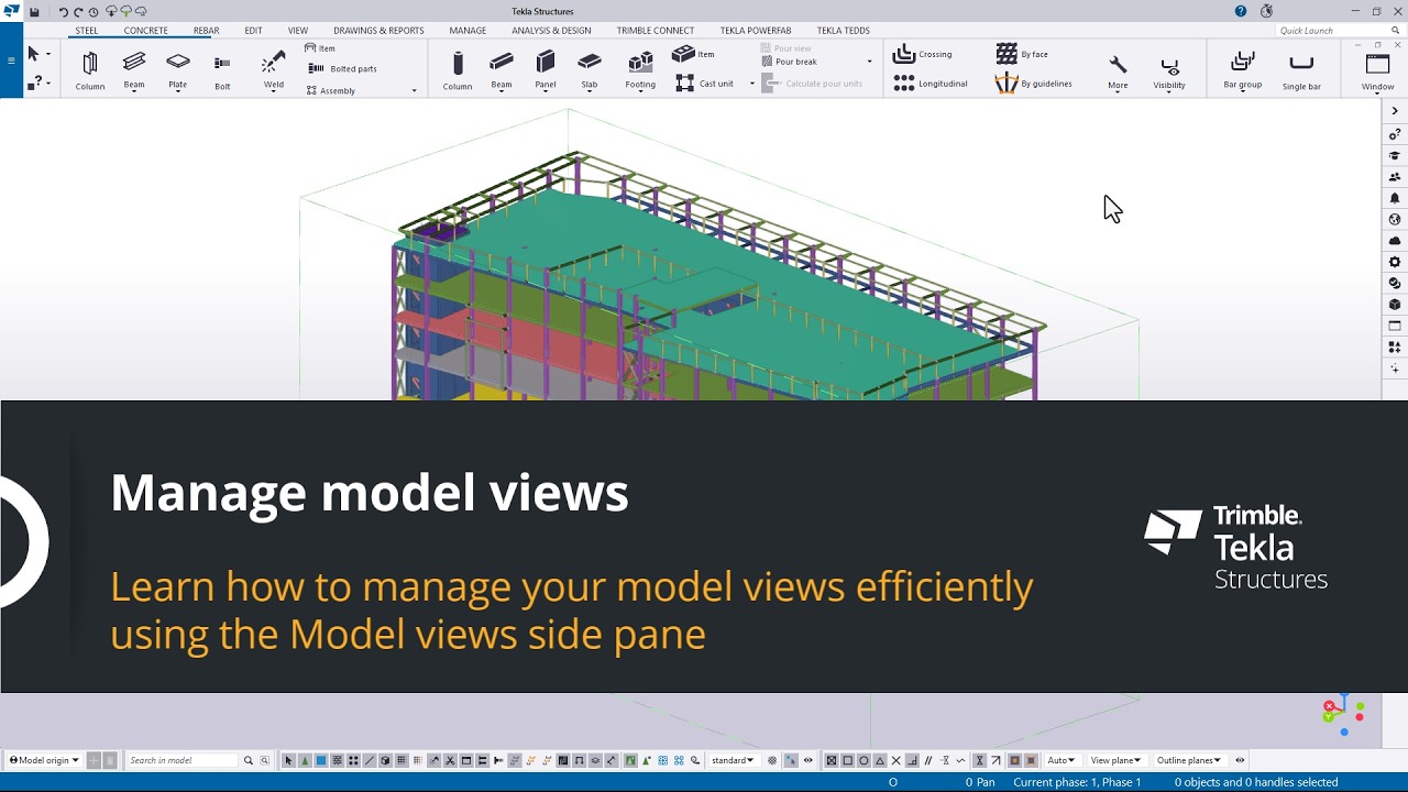 Manage model views in Tekla Structures