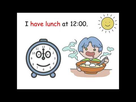 單字：Actions - get up, go to school/bed, have dinner/lunch/breakfast ...