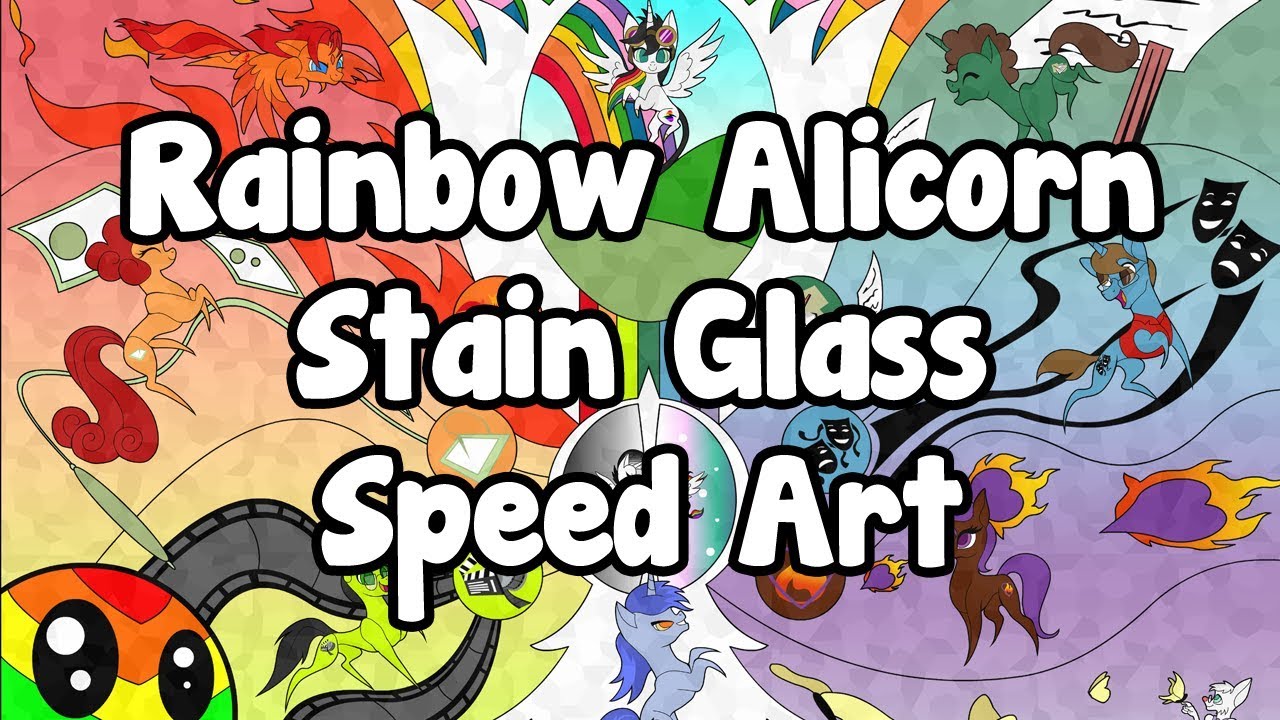 Rainbow Alicorn Stain Glass Speed Art