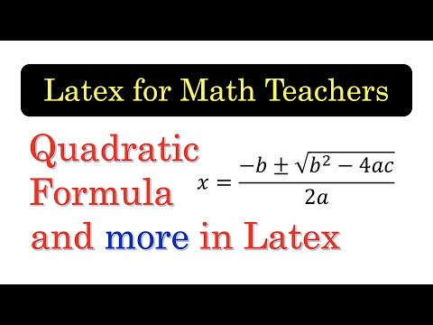 Latex Tutorial 1.06 Writing the Quadratic, Distance & Cofunction Formulas [with English subtitles]