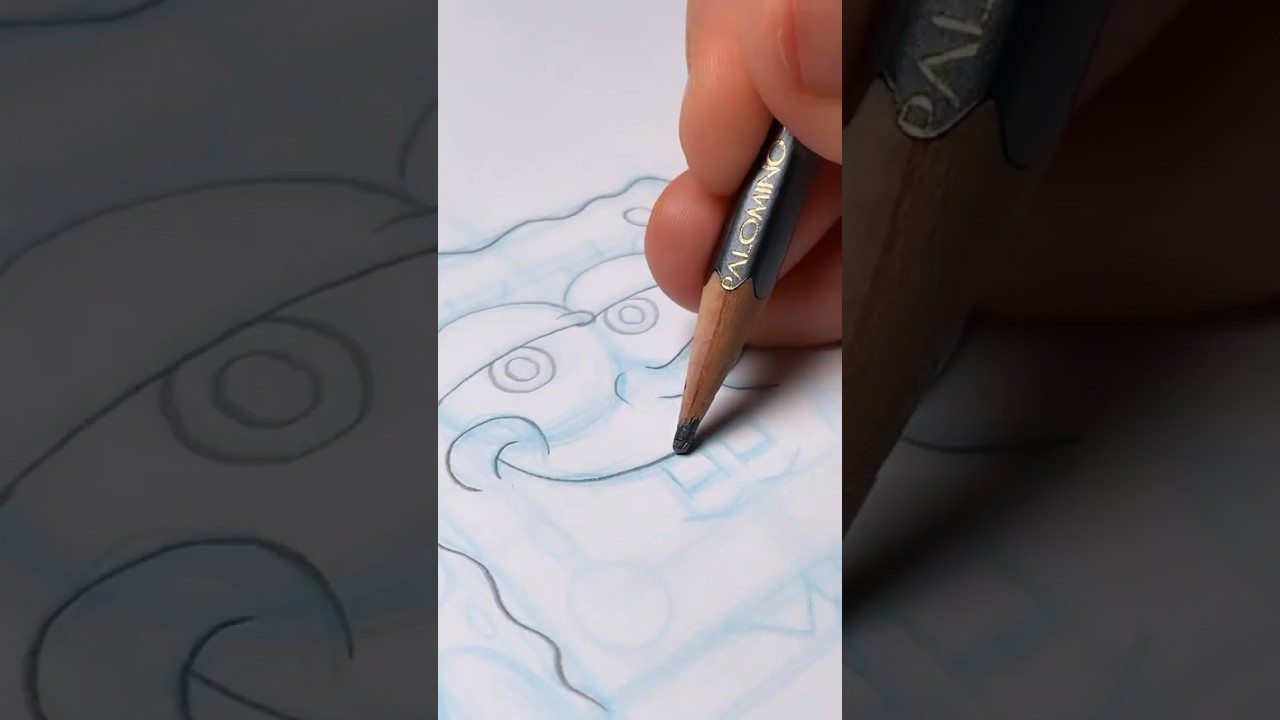 Drawing SpongeBob thats your model face challenge #spongebob #howtodraw #drawingtutorial #cartooning