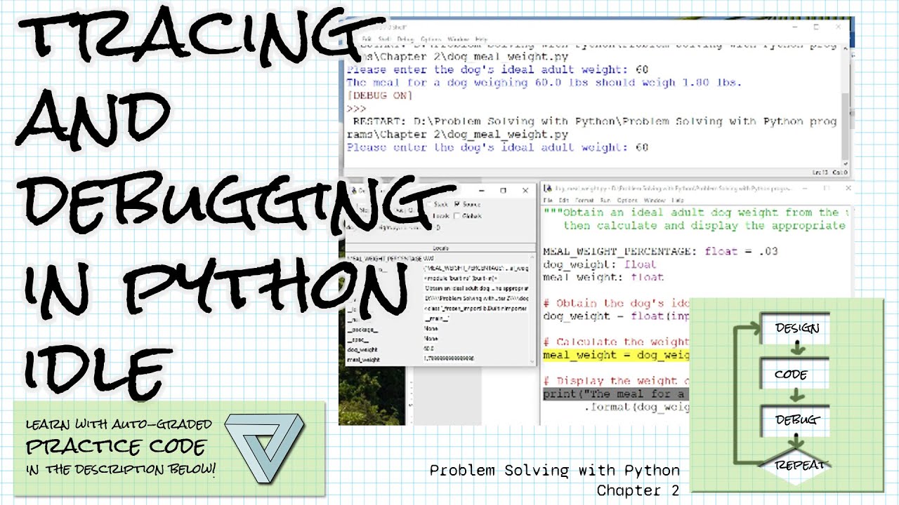 Debug and tracing in Python; Practice links! Problem Solving with Python Ch 2 Debugging