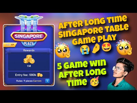 5 Game win Singapore 🤩 | Singapore table game play 😭🤌 | Carrom pool | Carrom board | Gaming Nazim