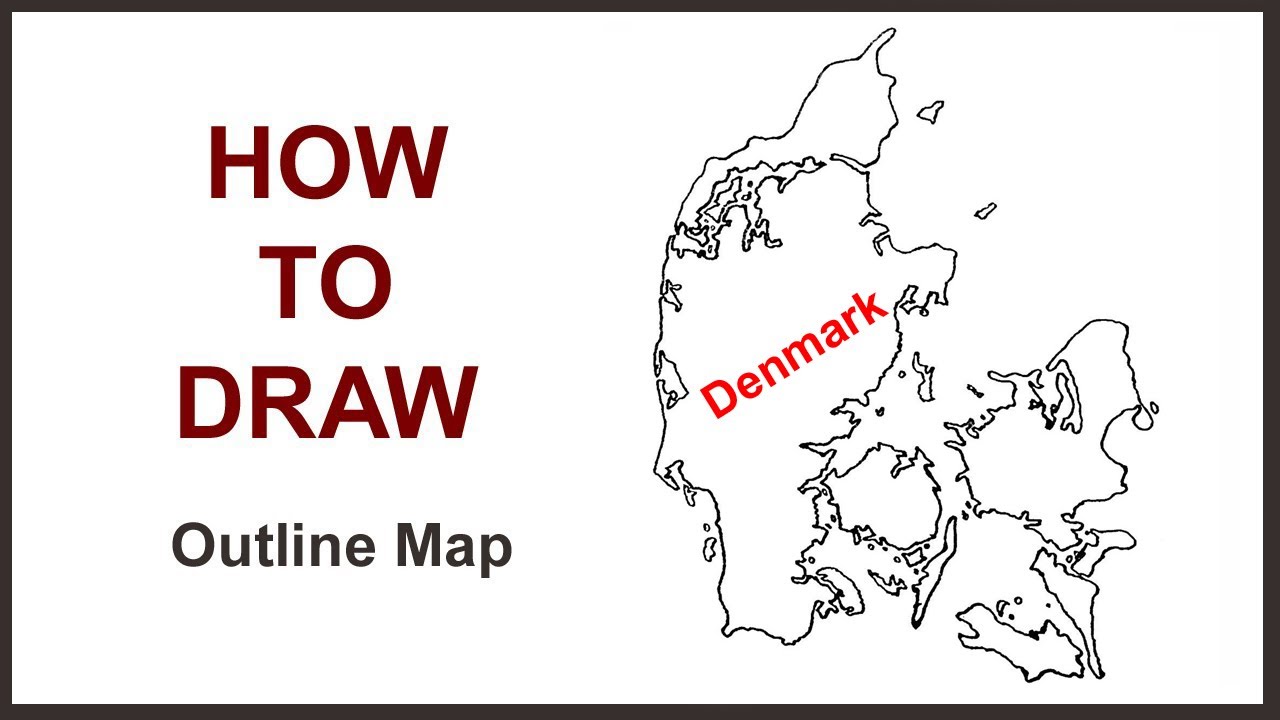 Denmark: How to draw Denmark map || Outline map of Denmark