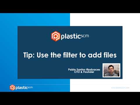 Tip: Use the filter to add files to Plastic SCM
