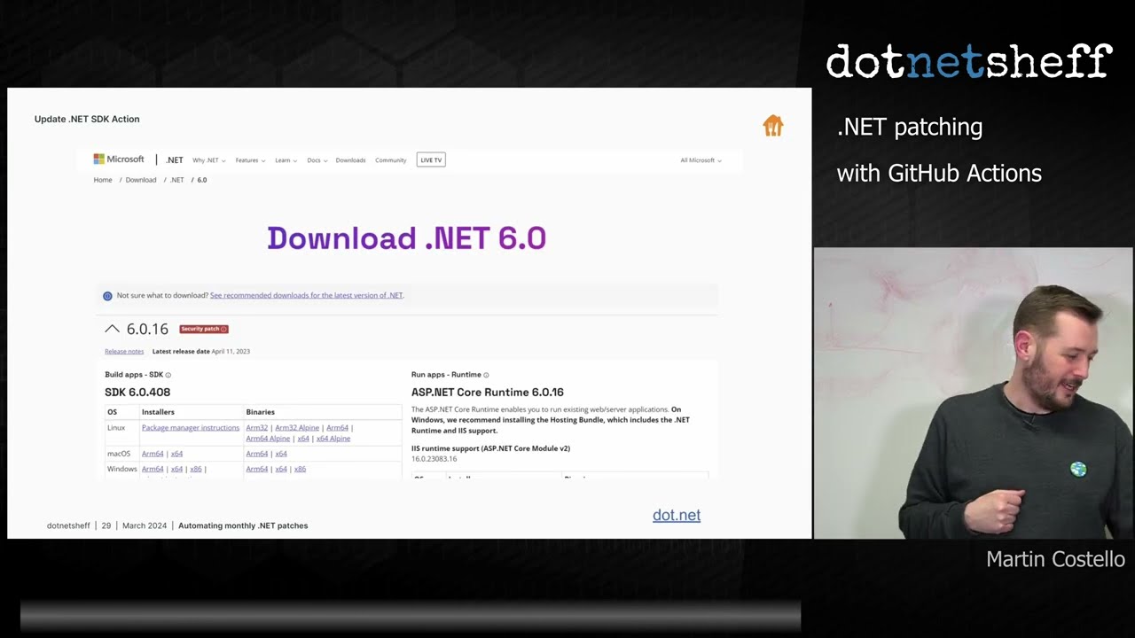 .NET Patching with GitHub Actions with Martin Costello